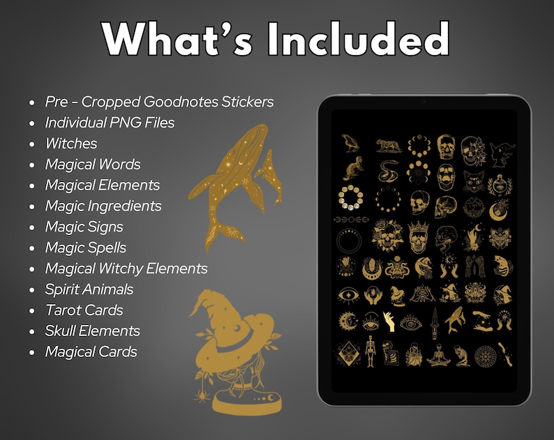 275 + Witchy Digital Stickers Pack, Goodnotes Stickers, Halloween ...