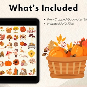 100 + Fall Digital Stickers, Autumn Digital Stickers, Goodnotes ...