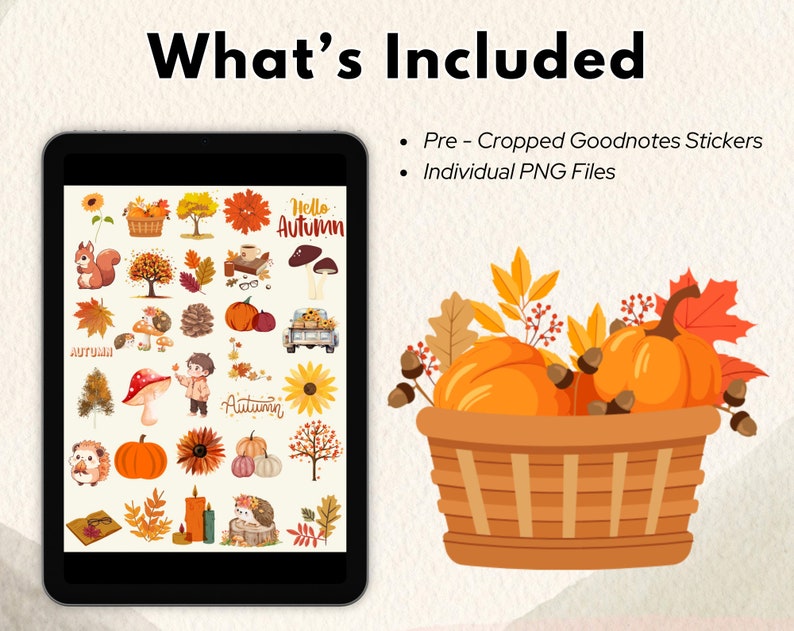 100 + Fall Digital Stickers, Autumn Digital Stickers, Goodnotes ...
