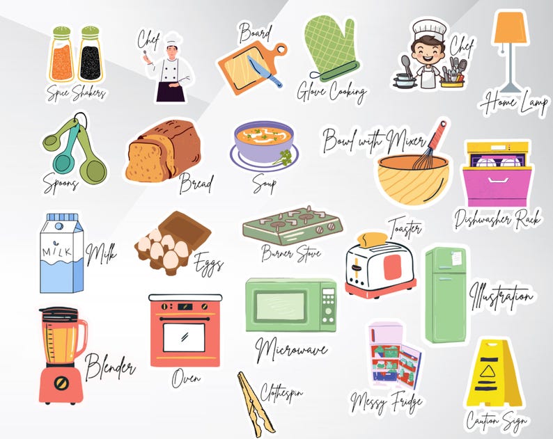 100 + House Chores Digital Stickers Pack, Household Chores Digital ...