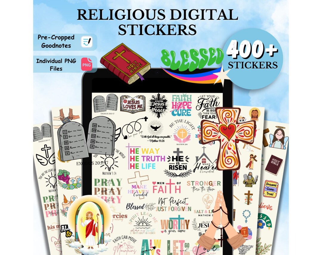 Religious Stickers, Digital Goodnotes Stickers, Bible Study Stickers ...