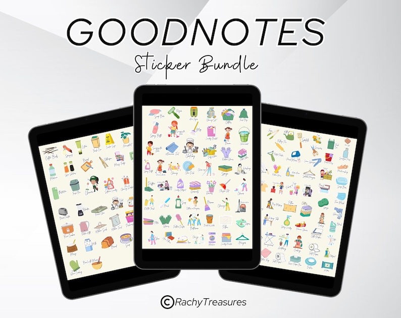 100 + House Chores Digital Stickers Pack, Household Chores Digital ...