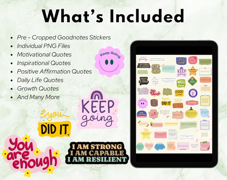140+ Motivational Digital Stickers Pack, Inspirational Digital Stickers ...