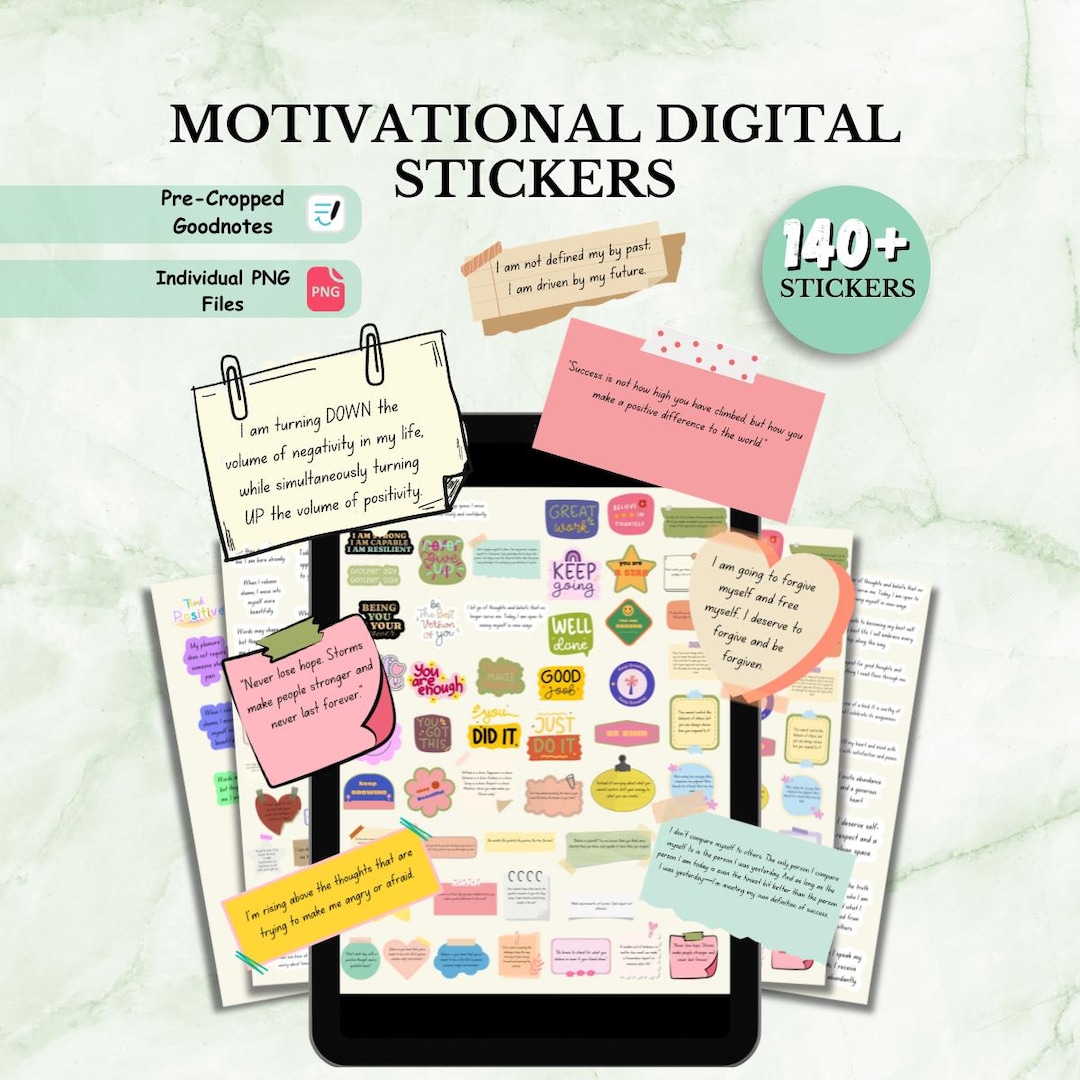 140+ Motivational Digital Stickers Pack, Inspirational Digital Stickers ...