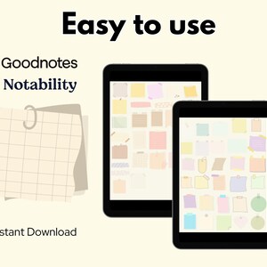 85 + Transparent Sticky Notes Digital Stickers Pack, Time Blocking ...