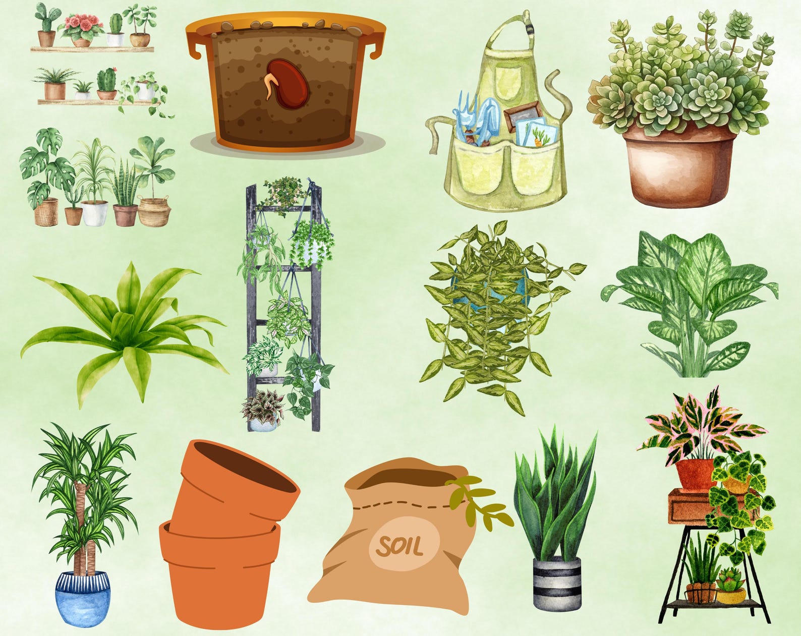450 + Botany Digital Stickers Pack, Boho Botanical Digital Stickers for ...