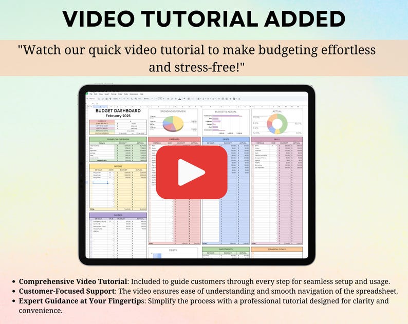 Ultimate Budget Planner for Google Sheet & Excel, Monthly Budget ...