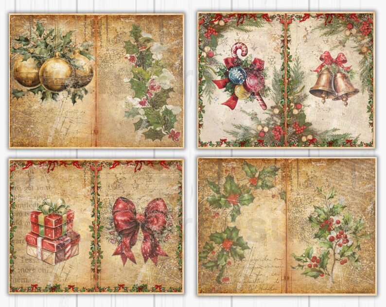 15 + Enchanted Christmas Junk Journal Kit, Christmas Journal Paper ...
