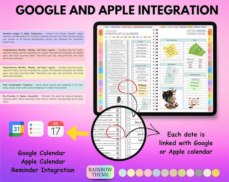 All-in-one Digital Planner 2026 2027 2028, Hyperlink Digital Planner ...