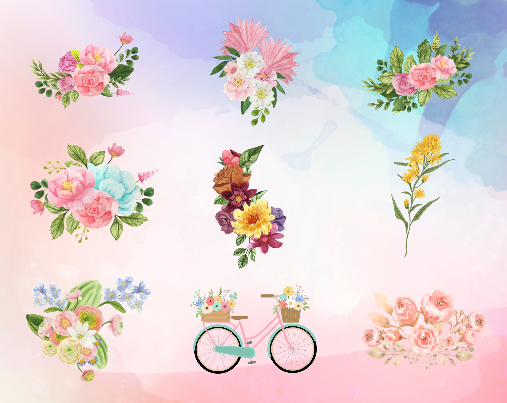 420 Floral Digital Stickers, Daily Digital Stickers, Boho Flower ...