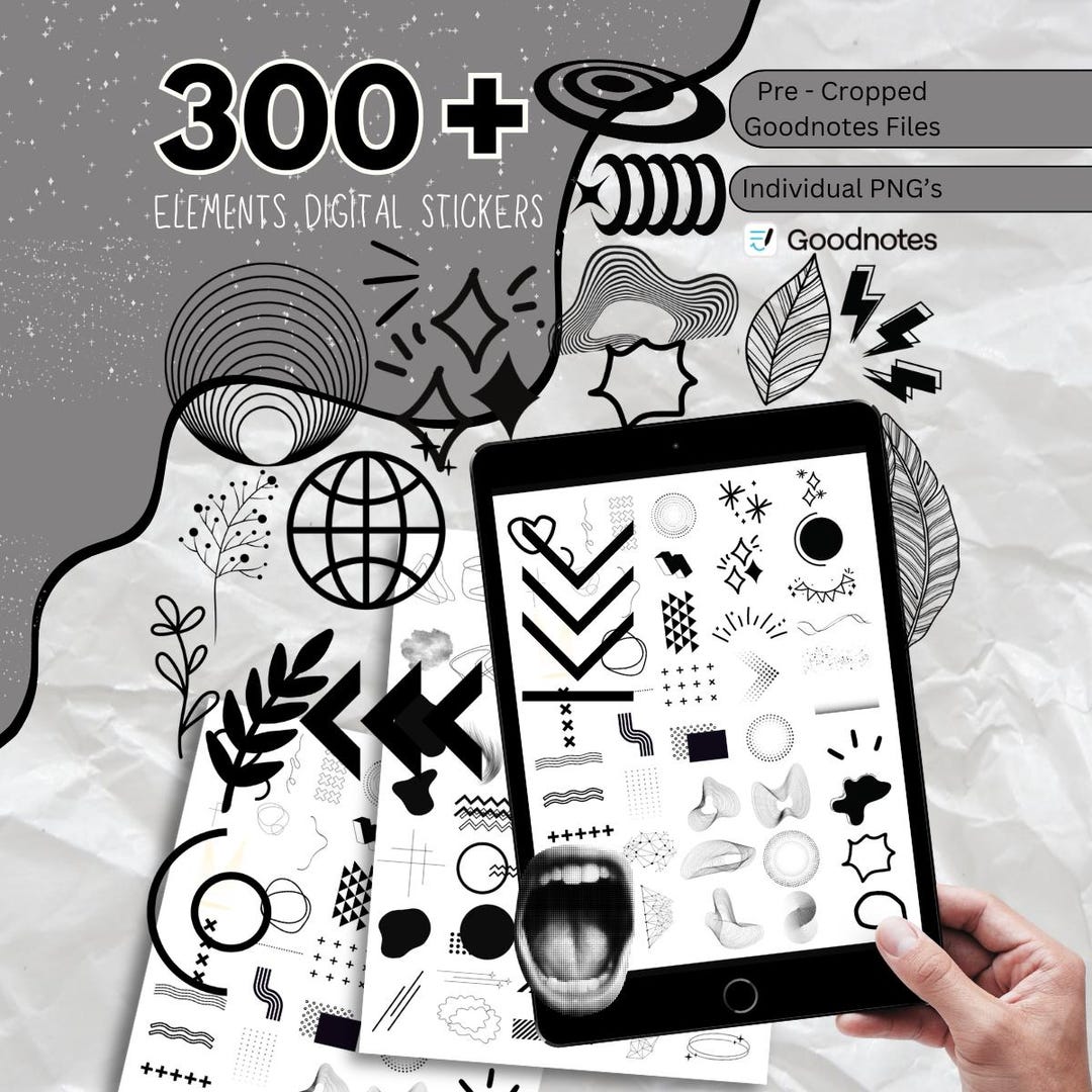 325 + Elements Digital Stickers Pack, Digital Stickers for Reading ...