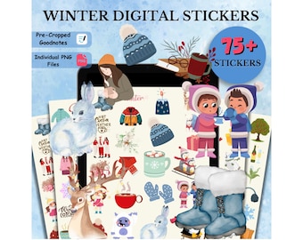 Winter Digital Stickers for Goodnotes, Winter Season Pre-cropped ...