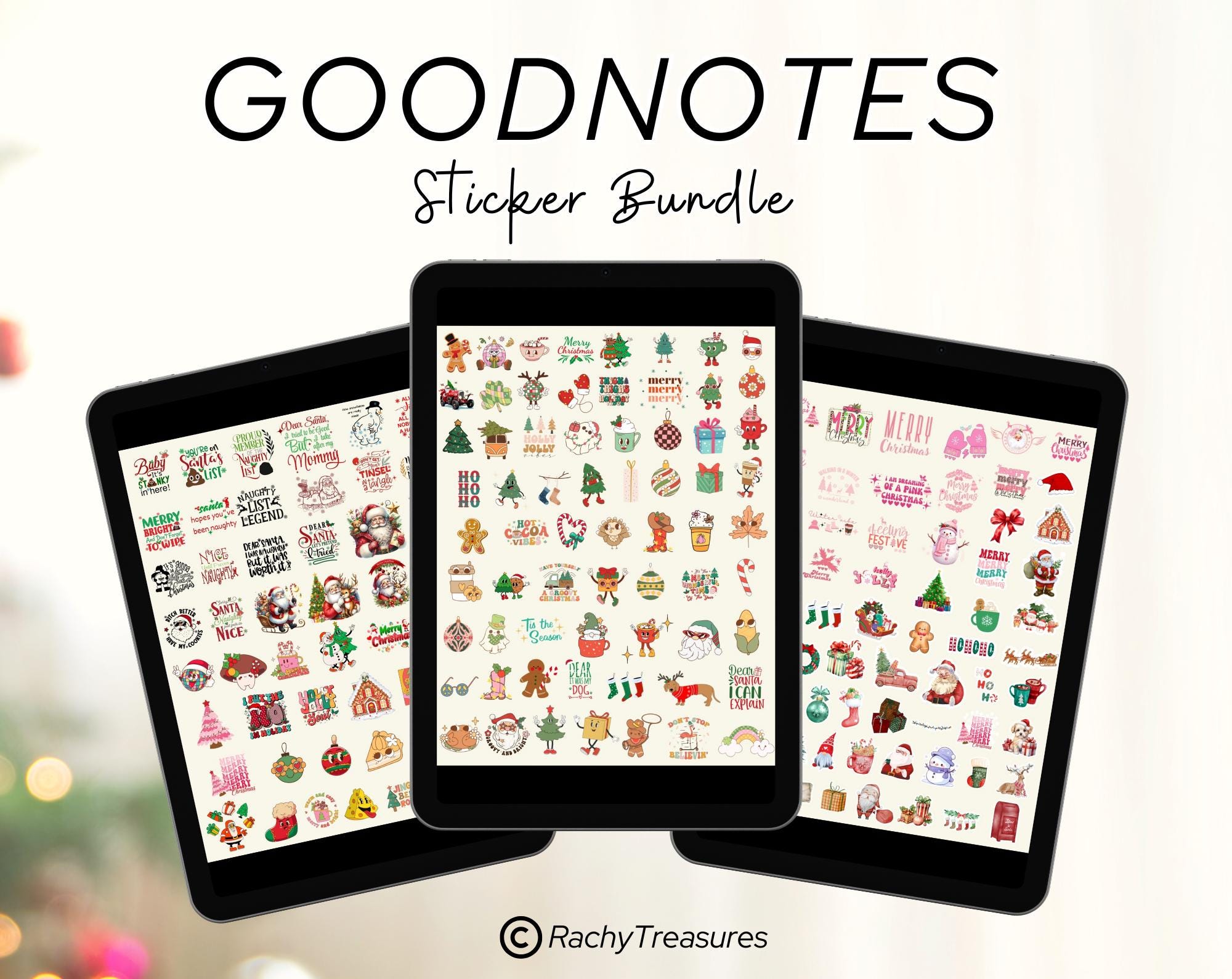 800 + Christmas Digital Stickers Bundle, Cozy Christmas Goodnotes ...
