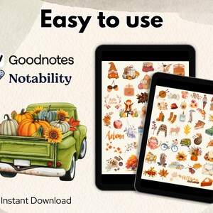 100 + Fall Digital Stickers, Autumn Digital Stickers, Goodnotes ...
