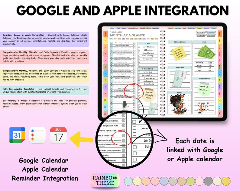 All-in-one Digital Planner 2026 2027 2028, Hyperlink Digital Planner ...