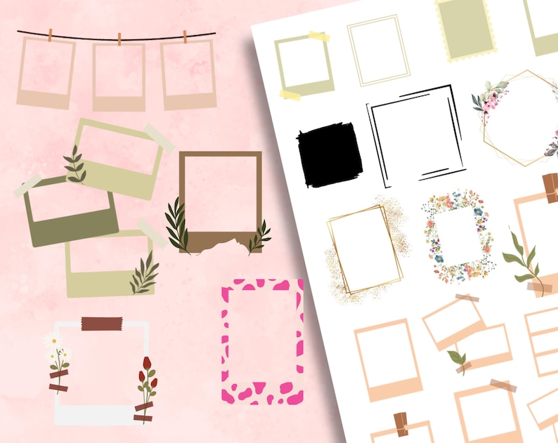100+ Frames Digital Stickers Pack, Photo Frames Digital Stickers ...