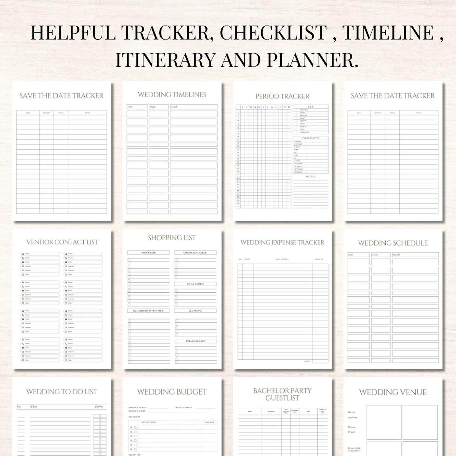 Printable Wedding Planner, Wedding Planning Template, Wedding Planning ...