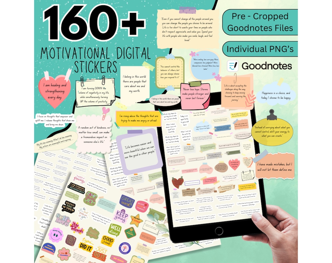 160+ Motivational Digital Stickers Pack, Inspirational Digital Stickers ...