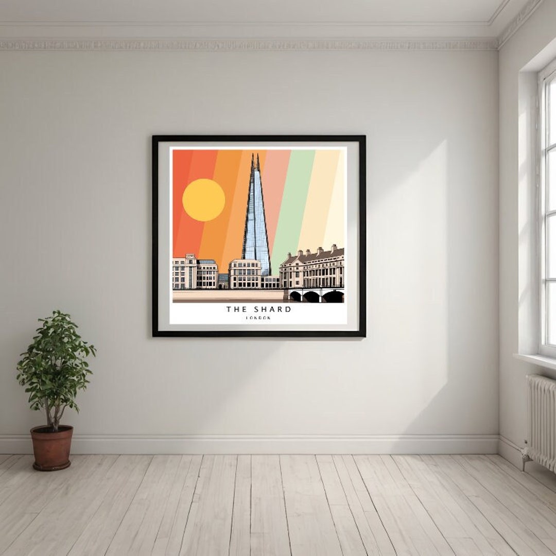 The Shard London Rainbow Sky Tourist Print Poster - Etsy