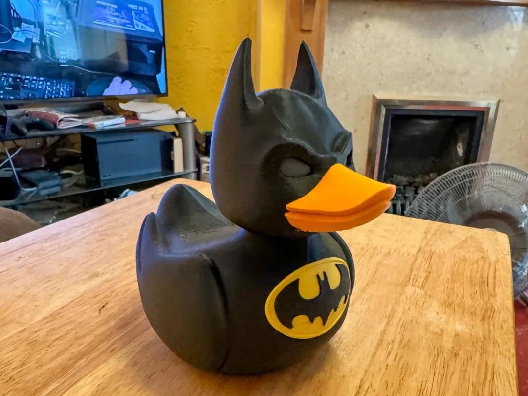 3D Printed Batduck Superhero Figurine Fun Batman-inspired Duck ...