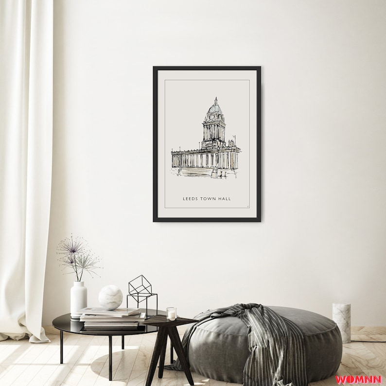 Printable Artwork | Leeds Town Hall Artwork | Digital Art Print File ...