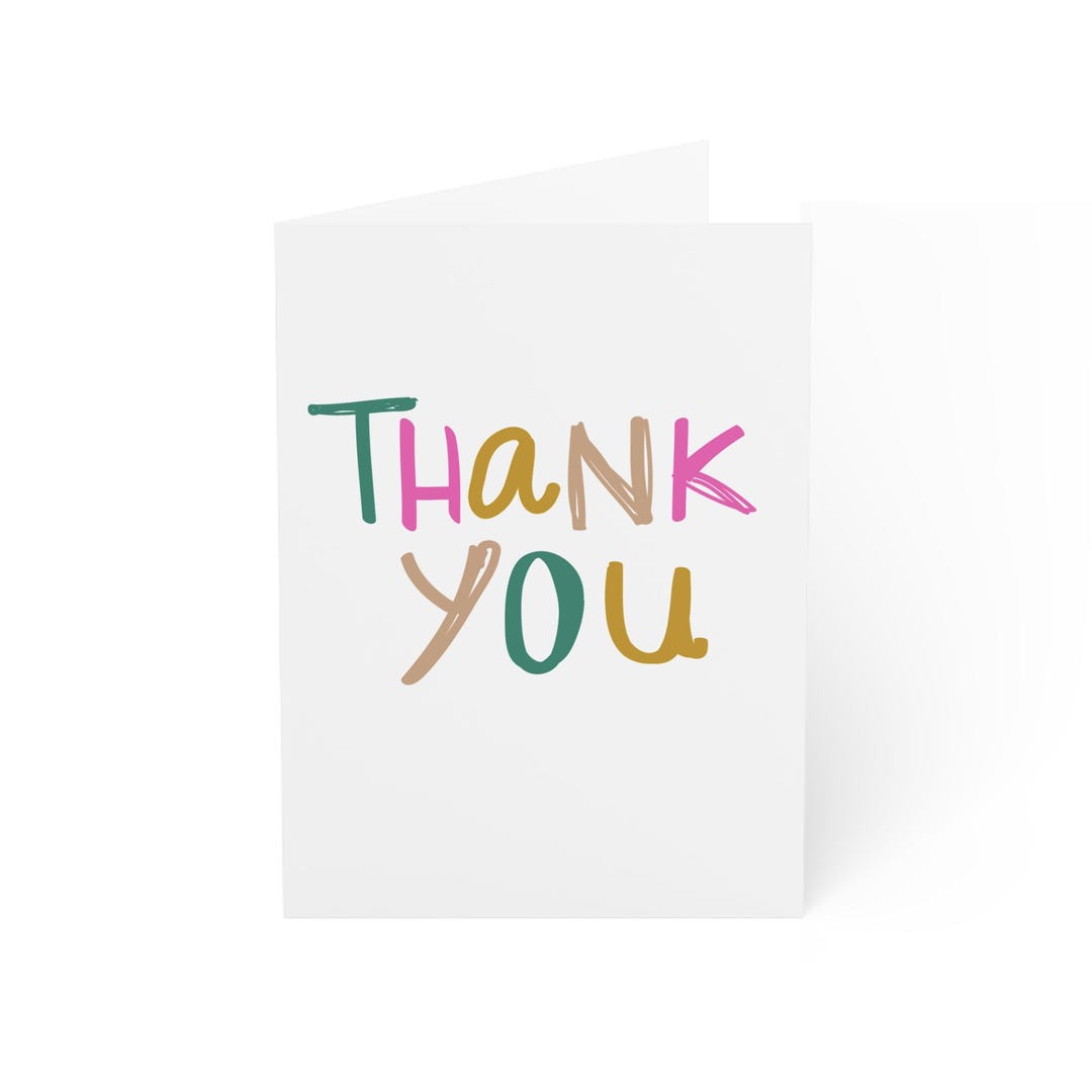 Colorful Thank You Note Greeting Cards - Etsy