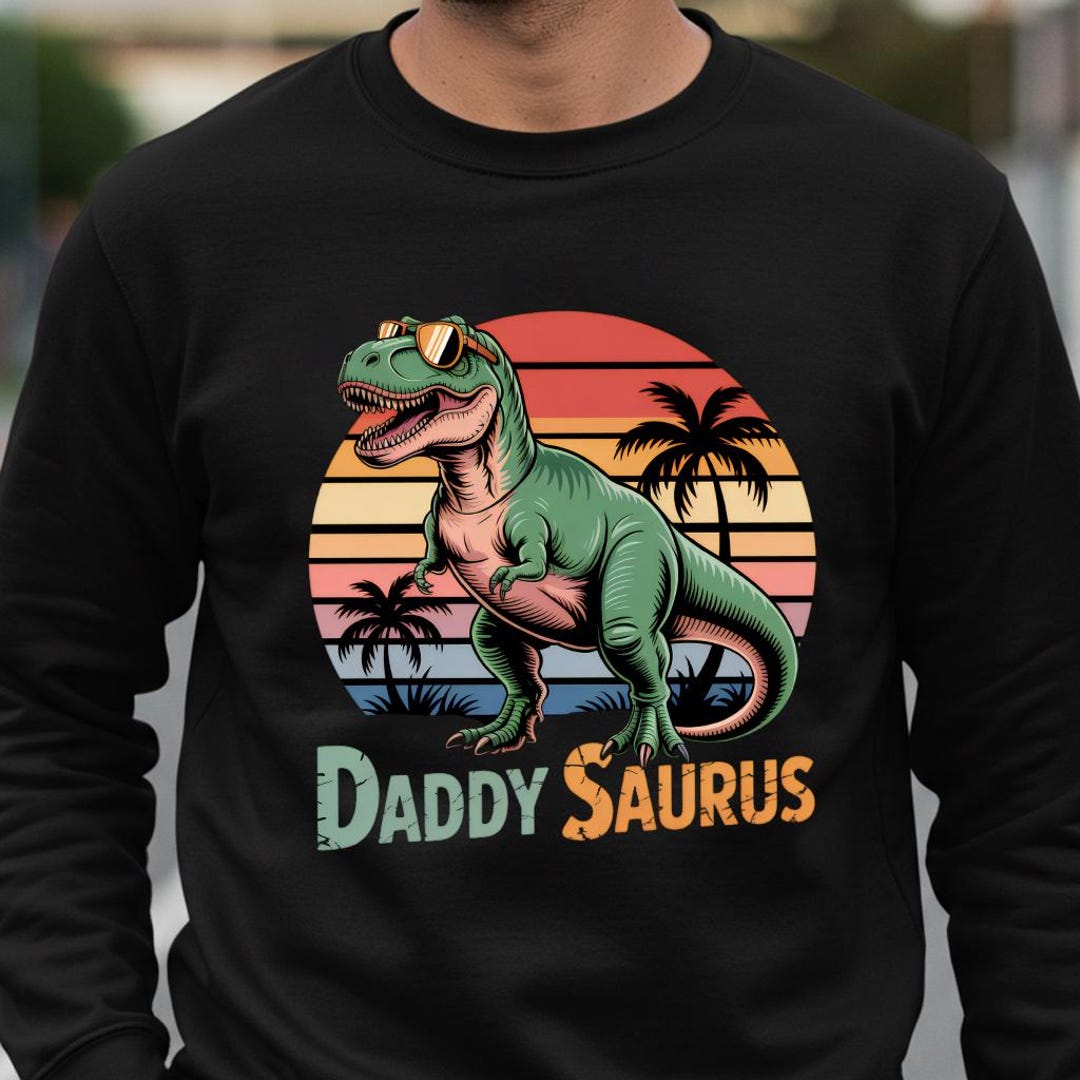 Retro Daddy Saurus Png, Papa Saurus T-rex Dinosaur Png, Family Dinosaur ...