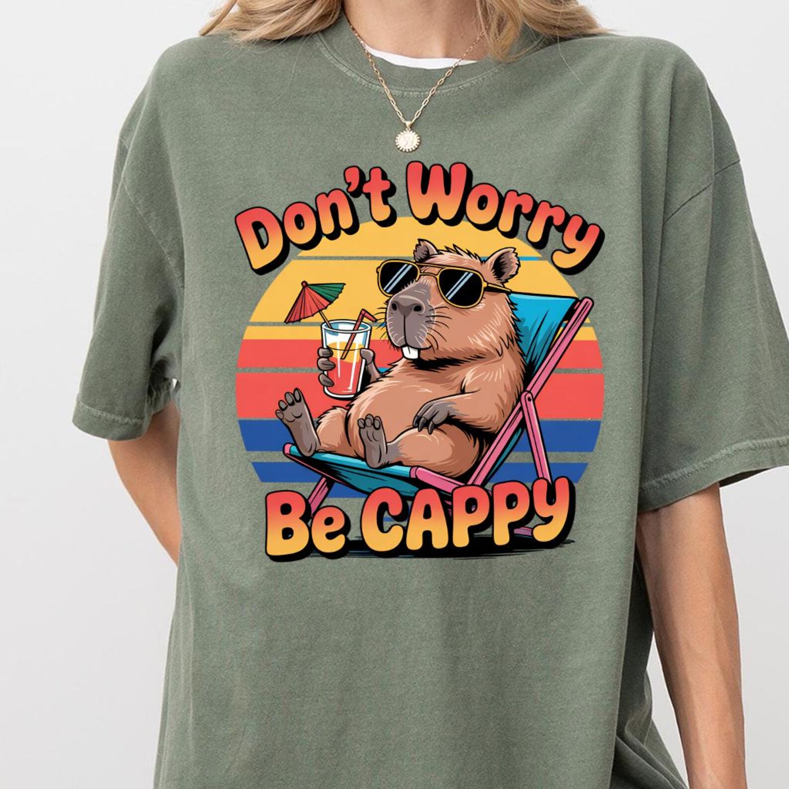 Don't Worry Be Happy Capybara Png, Funny Capybara PNG, Funny Summer Png ...