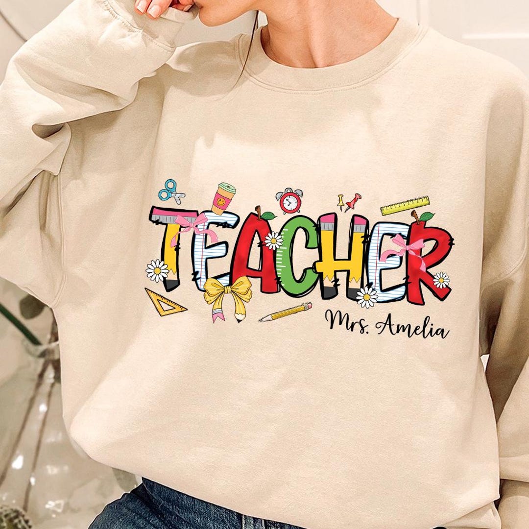 Personalized Teacher Png, Custom Teacher Name Png, Back to School Png ...