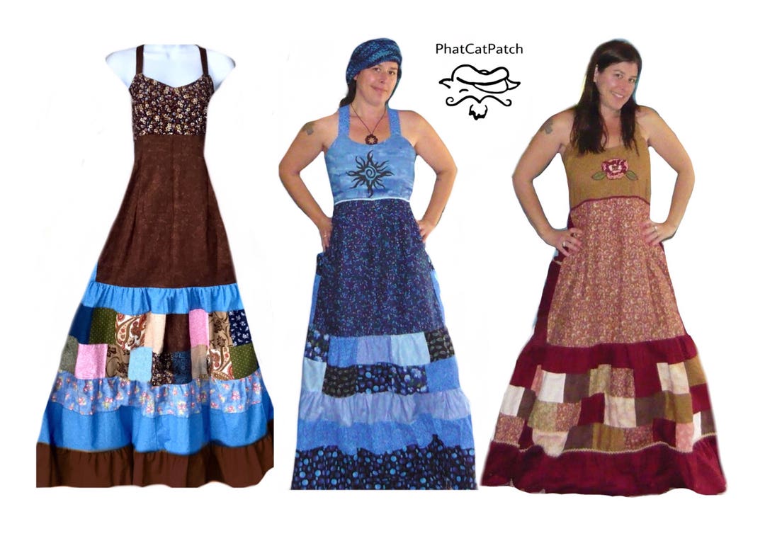 CUSTOM CLOSED, Patchwork Hippie Spinner Dress, Custom Made - Etsy