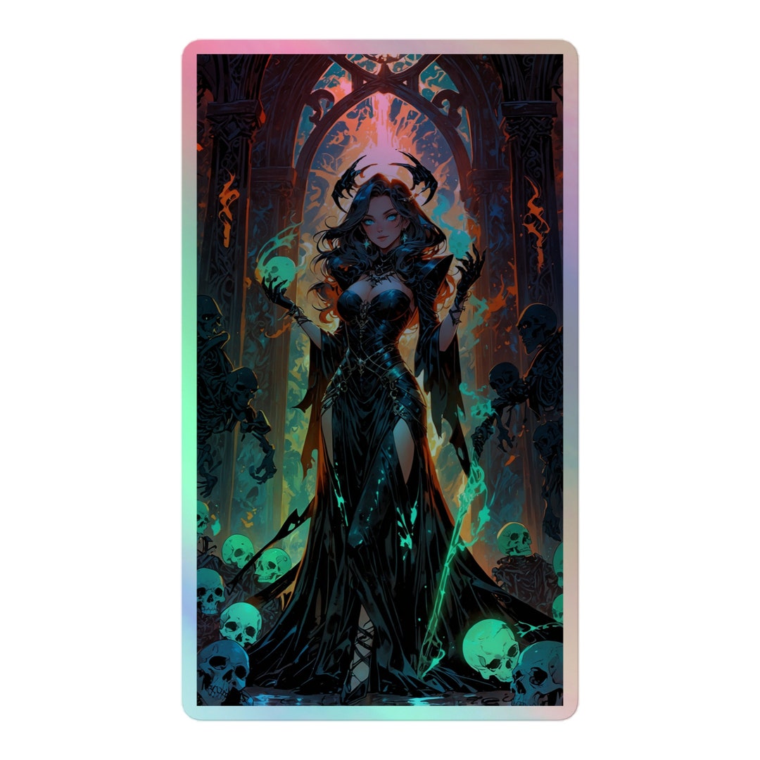 Necromancer Holographic Gothic Horror Sticker: Summon Dark Elegance to ...