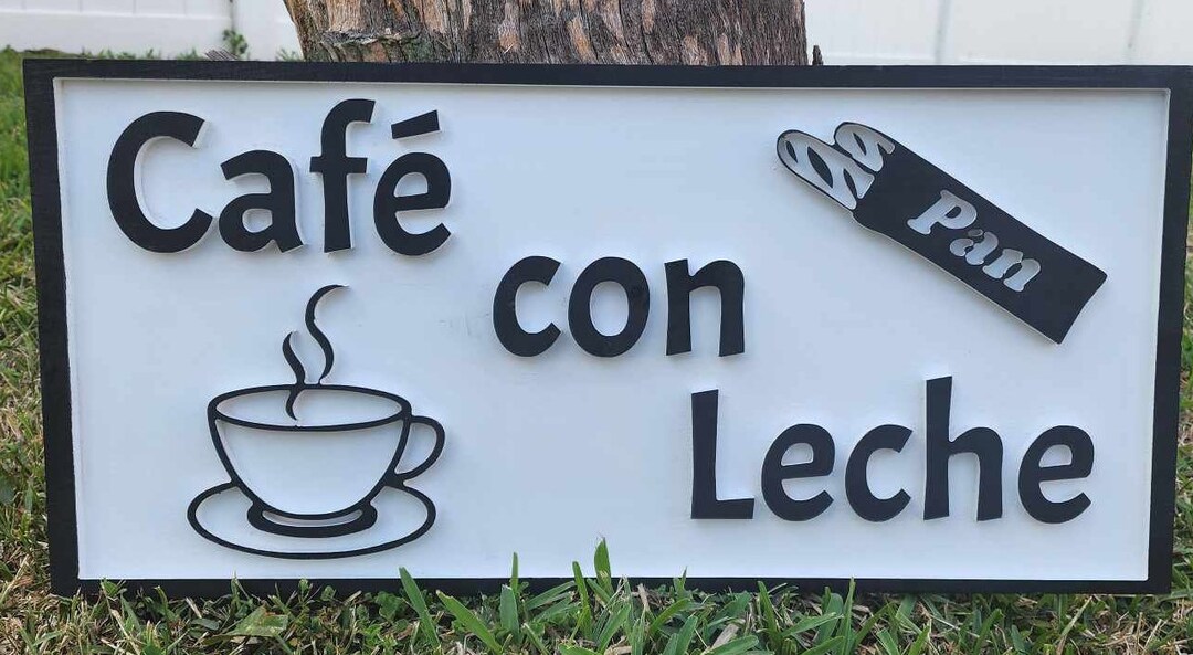 Spanish Cafe Con Leche Coffee Bar Sign - Etsy