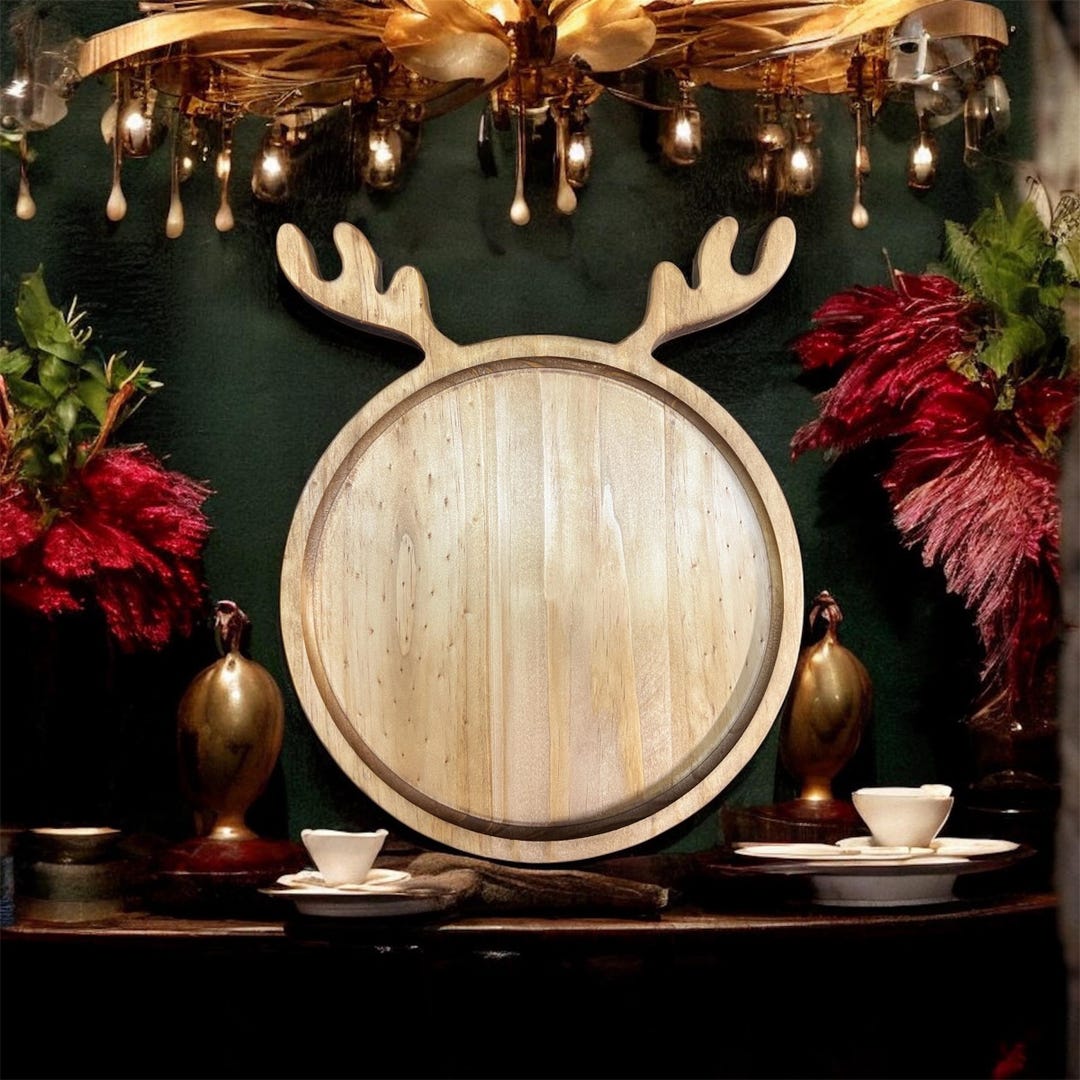 Reindeer Wood Tray - Etsy