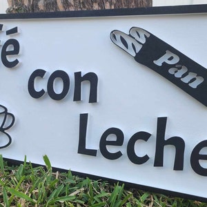 Spanish Cafe Con Leche Coffee Bar Sign - Etsy