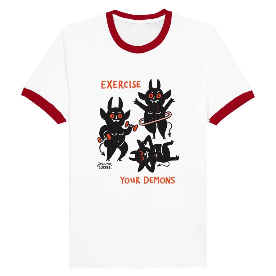 EXERCISE YOUR DEMONS Unisex Ringer T-shirt - Etsy