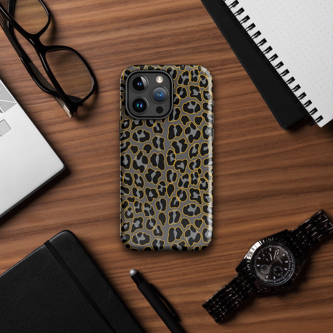 Luxury Black Leopard Print Phone Case for iPhone - Etsy