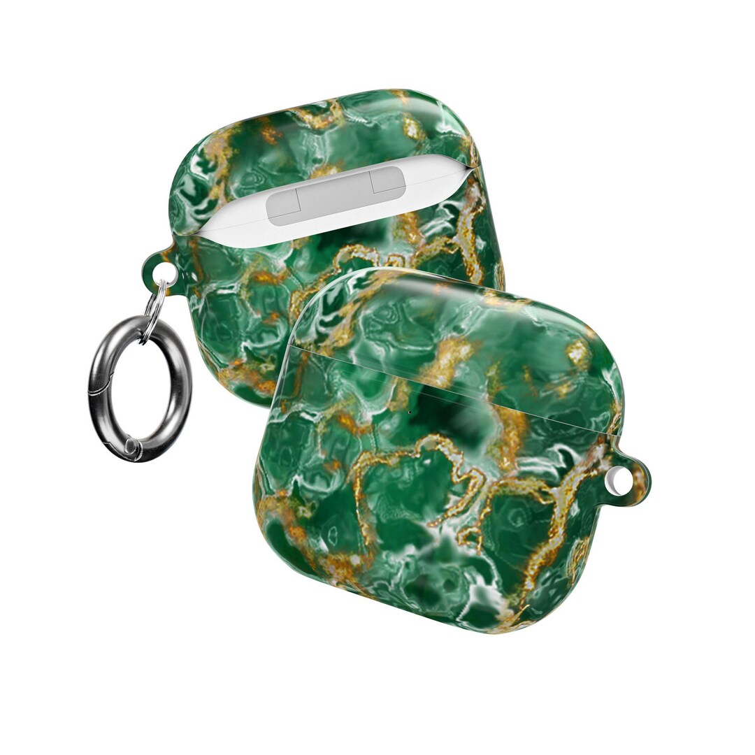 Green Marble AirPod Case: Gold Veined Protective Cover - Etsy