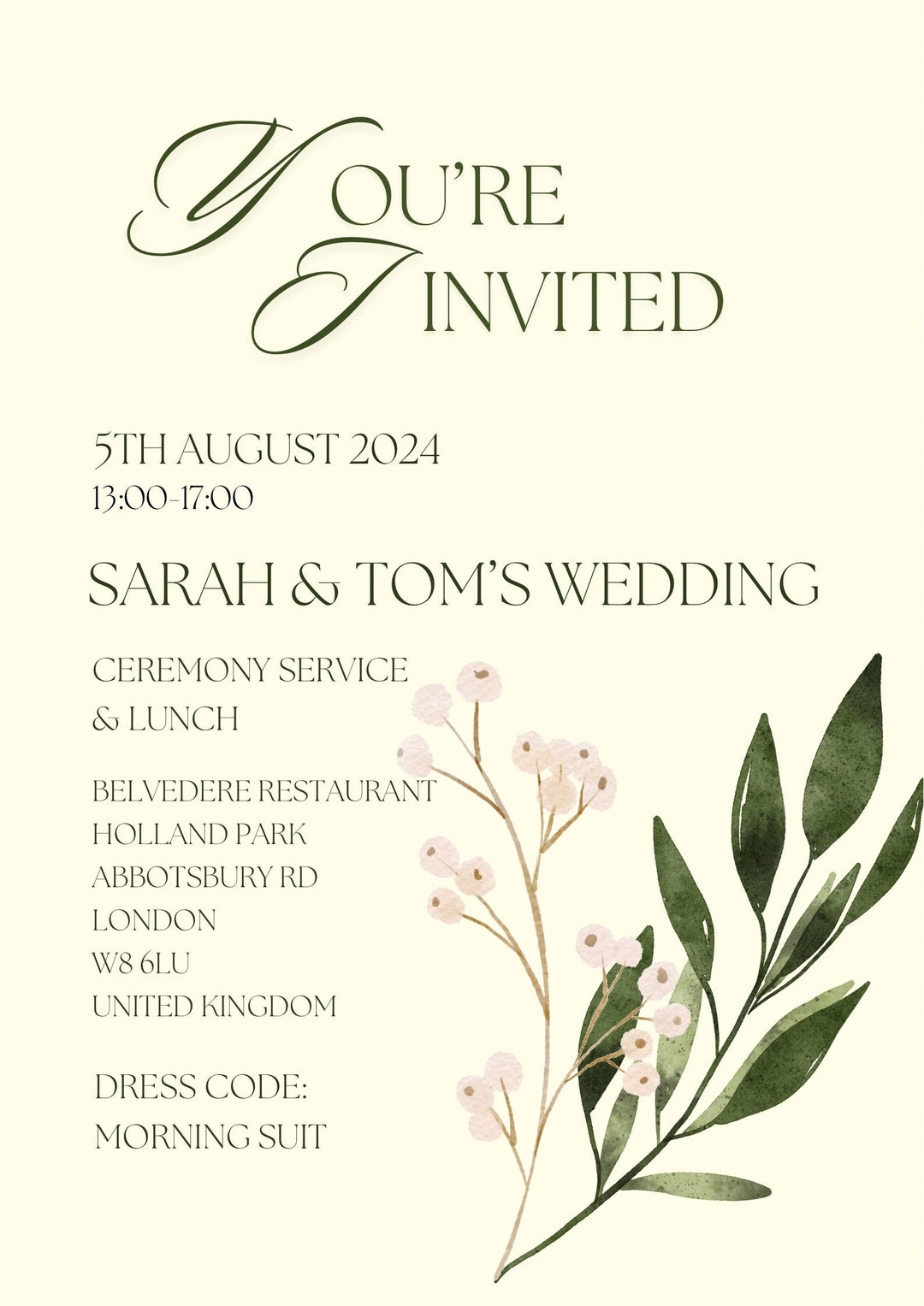 Customisable Wedding Invitations Digital Print - Etsy