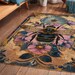 Black Gothic Victorian Area Rug, Dark Cottagecore Bedroom Floor Carpet ...