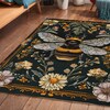 Black Gothic Victorian Area Rug, Dark Cottagecore Bedroom Floor Carpet ...