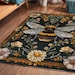Black Gothic Victorian Area Rug, Dark Cottagecore Bedroom Floor Carpet ...