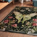 Black Gothic Victorian Area Rug, Dark Cottagecore Bedroom Floor Carpet ...