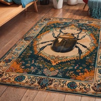 Grasshopper Area Rug: Cottagecore Insect Art Deco Carpet - Etsy