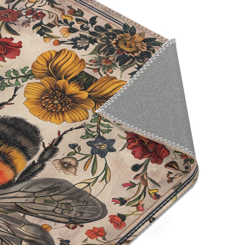 Bumblebee Area Rug: Vintage Floral Art Deco Decor - Etsy