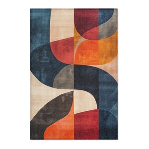 Geometric Contemporary Area Rug, Abstract Art Living Room Decor, Modern ...