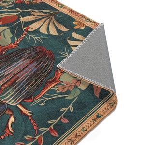 Cottagecore Beetle Area Rug, Vintage Living Room Floor Area Art Deco ...