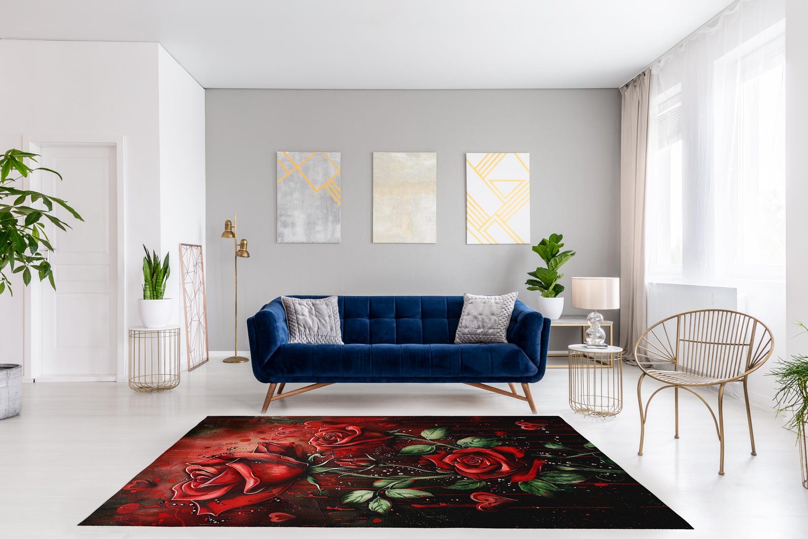 Red Roses Area Rug: Romantic Floral Accent, Valentine's Day Decor - Etsy