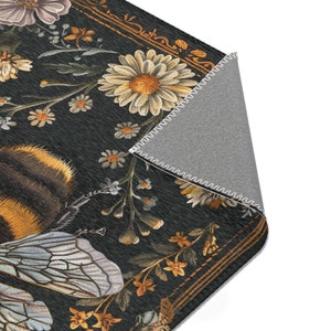 Cottagecore Bumblebee Area Rug: Floral Art Deco Carpet - Etsy