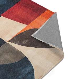 Geometric Contemporary Area Rug, Abstract Art Living Room Decor, Modern ...
