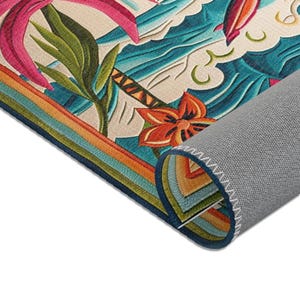 Colorful Surfing Boards Area Rug, Indoor Beach House Art Deco Rug ...